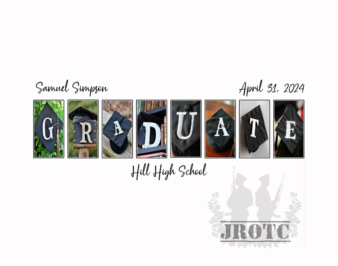 Personalized JROTC Graduation Unique Alternative Guestbook, Graduation ...