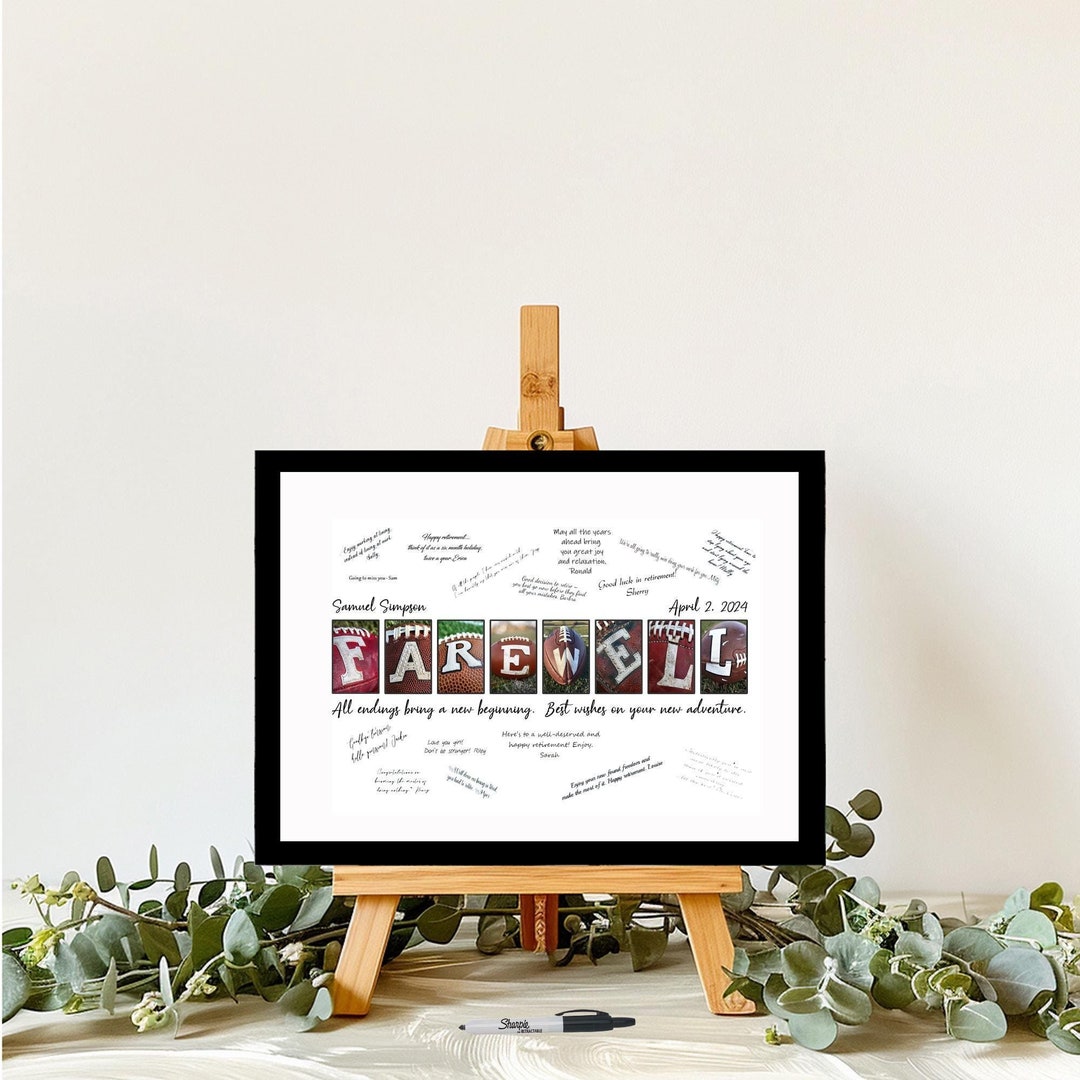 Football Lover Farewell Custom Signature Gift, Farewell Gift for ...