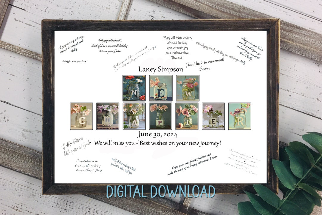 Printable Download Personalized New Chapter Flower Mason Jar Themed ...