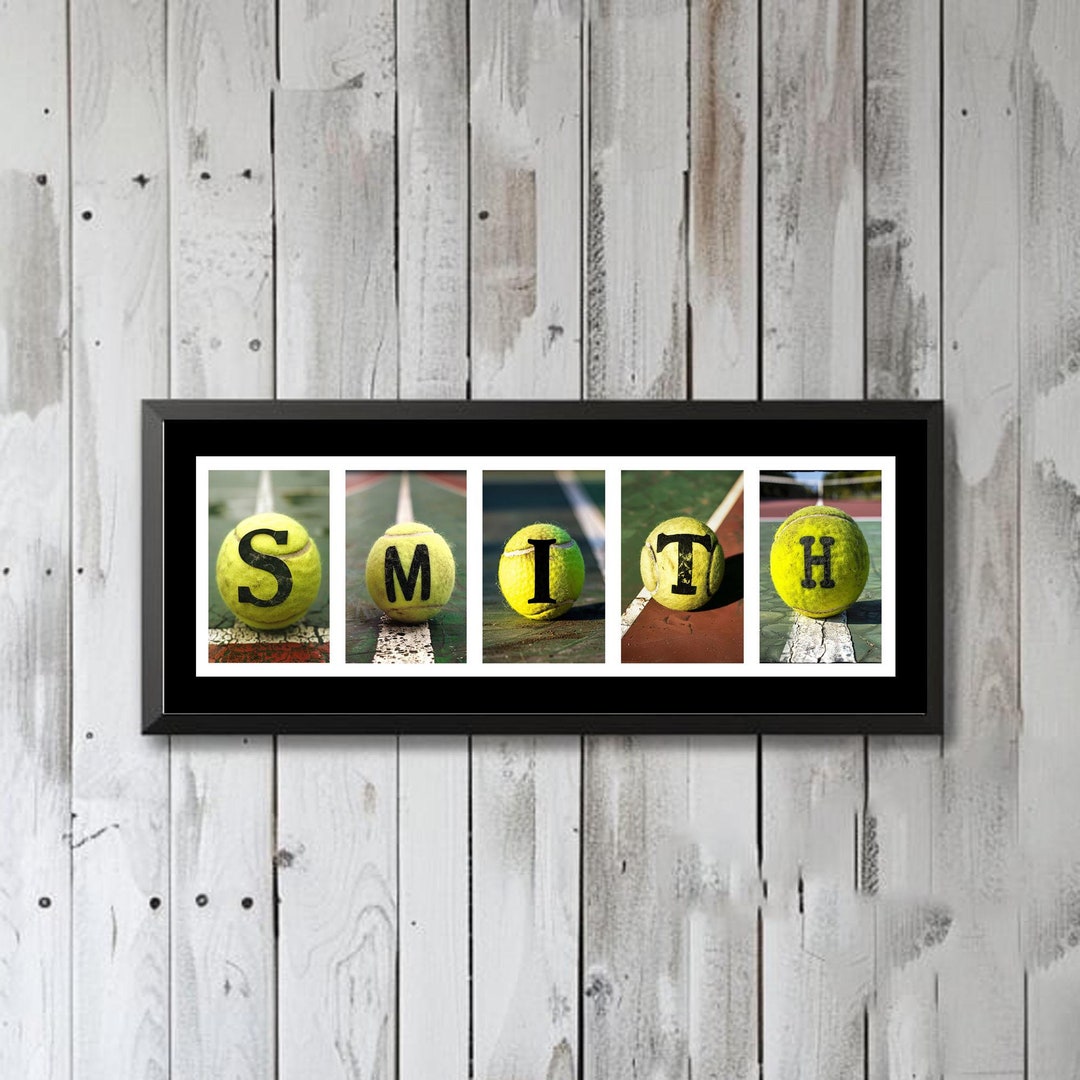 Tennis Ball Personalized Name Art Sign, Custom Tennis Player Gift for ...