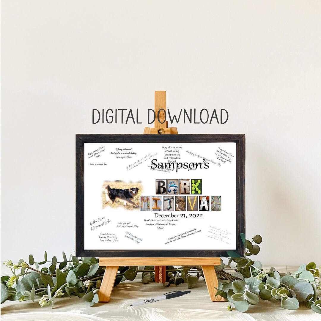 Printable, Bark Mitzvah Party for Your Dog, Custom Guest Book ...