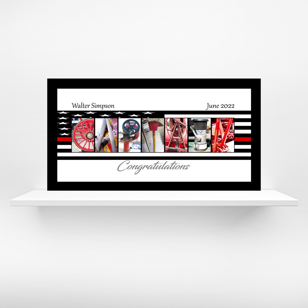 Firefighter Captain Custom Guest Book Alternative, Fire Department ...