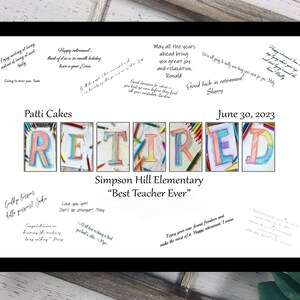 Teacher Colored Pencil Retirement Party Unique Alternative Guest Book ...