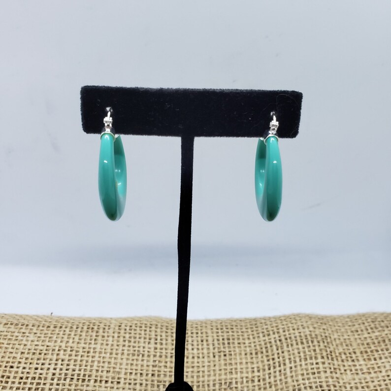 Large Colored Hoops Large Shiny Red Black Turquoise Hoop | Etsy