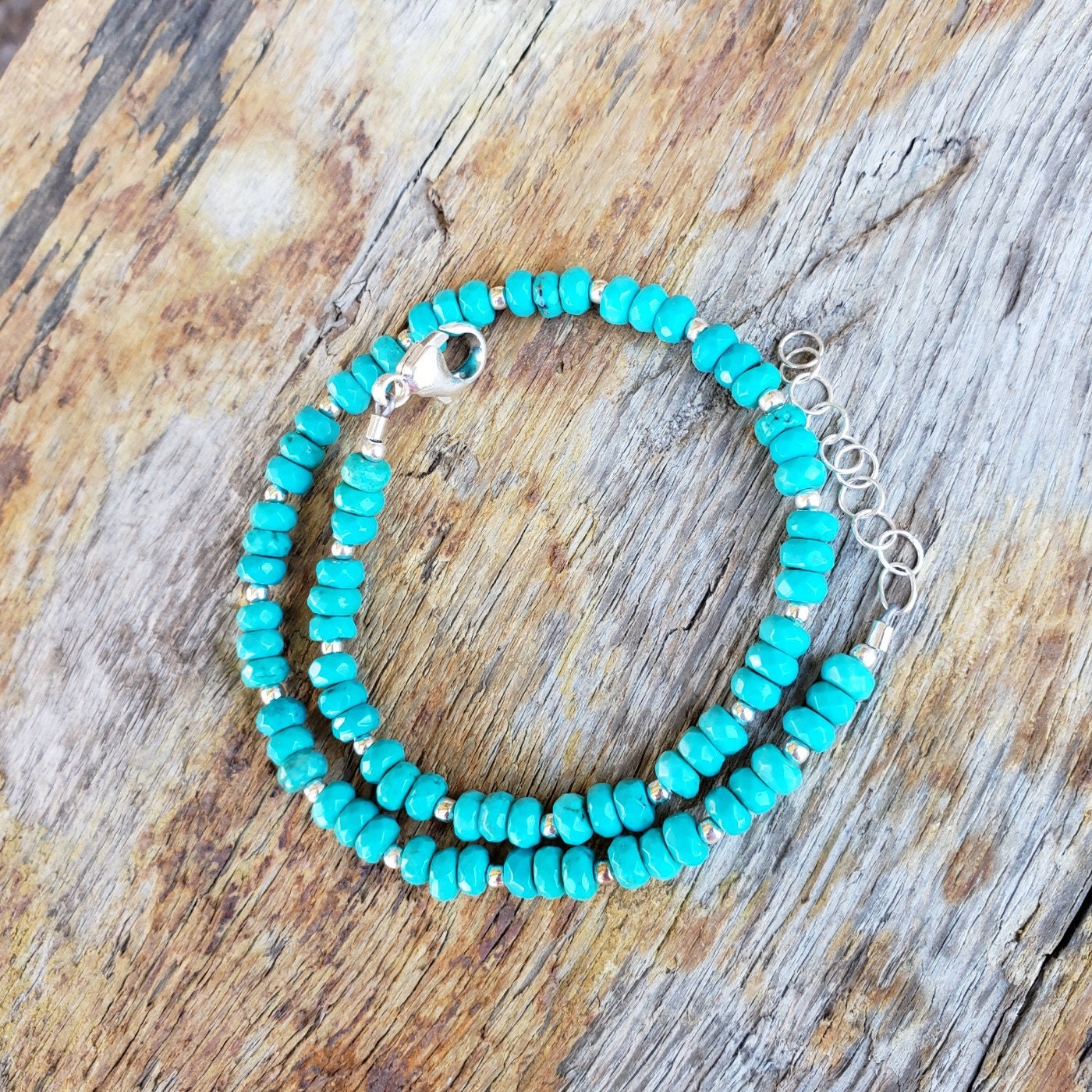 Turquoise Anklet Blue Turquoise Anklet Genuine 4mm Turquoise | Etsy