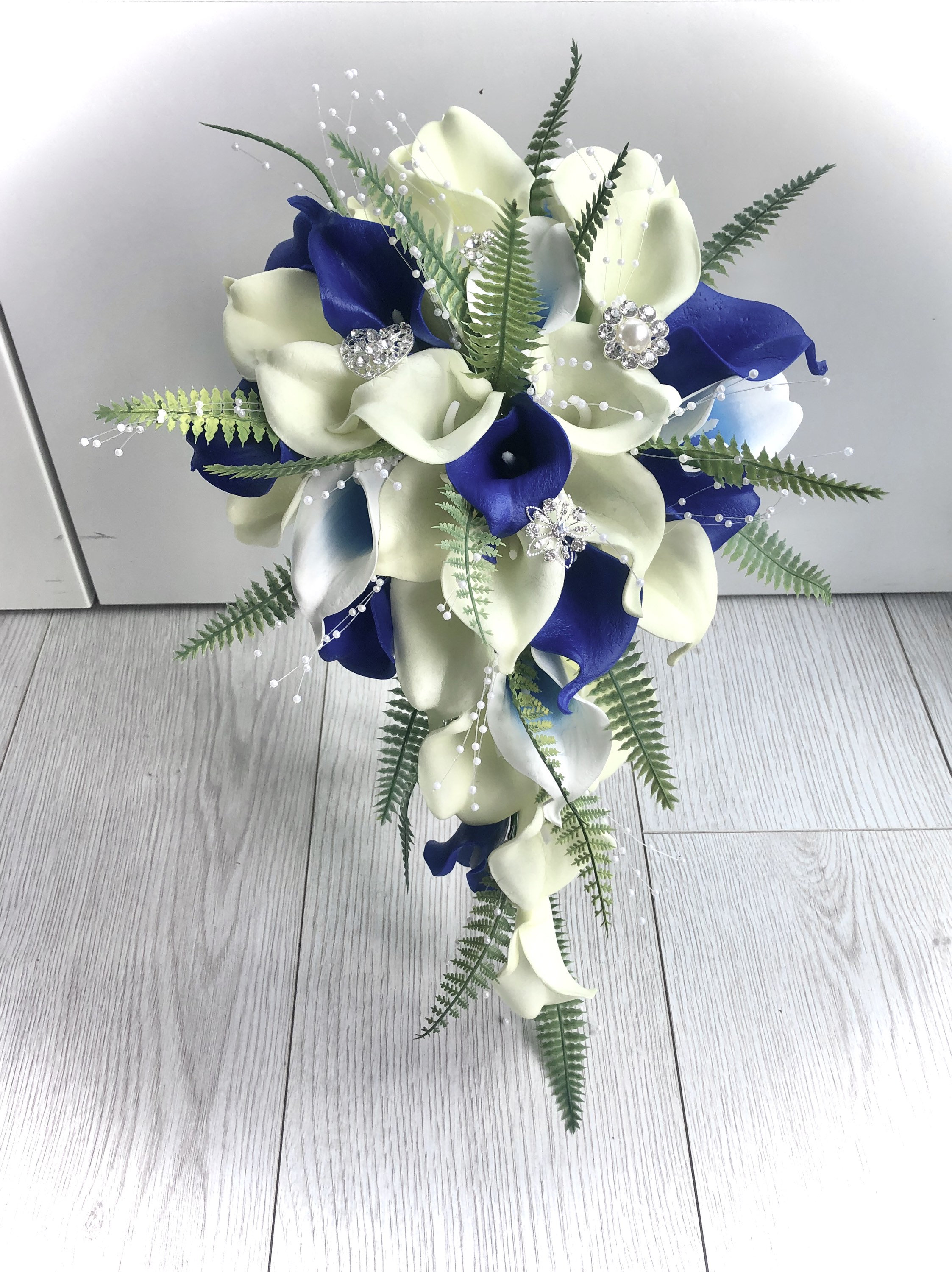 Mariée bleu et ivoire calla lily larme bouquet fleurs de | Etsy