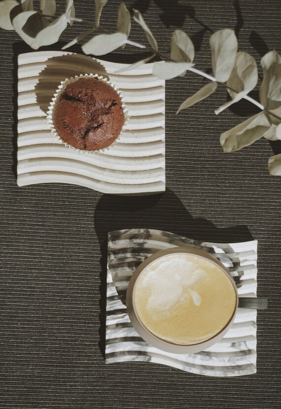 Home & Living Ripple Design Concrete Wave Coaster Industrial Minimal ...