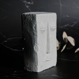 Abstract Concrete Bookend Contemporary Piece of Art Shelf Decor Face - Etsy