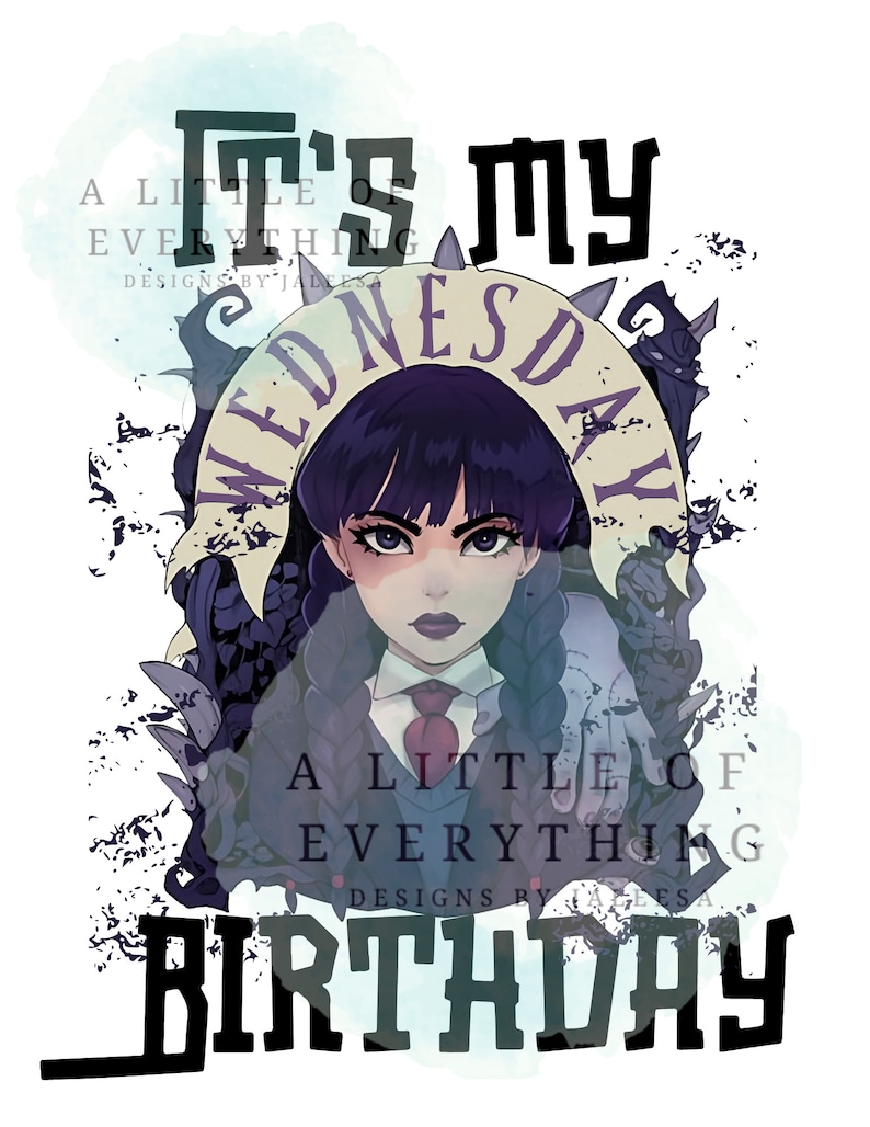 Wednesday Addams-happy Birthday-png - Etsy