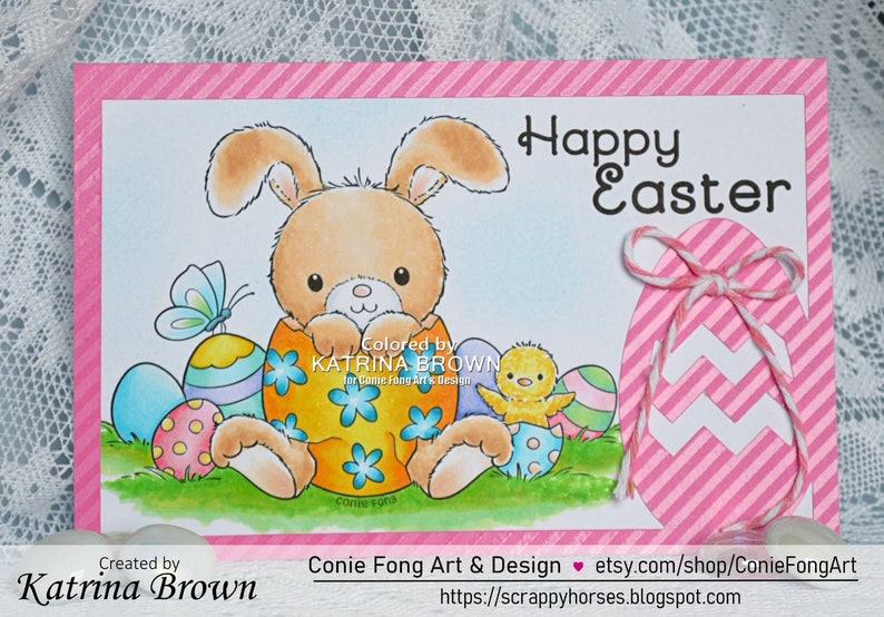 SALE Digital Stamp, Digi Stamp, Digistamp, Easter Bunny Eggs by Conie ...