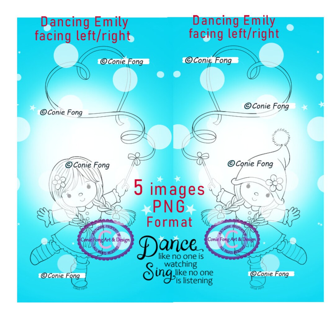 SALE- Digital Stamp, Digi Stamp, Digistamp, Dancing Emily Bundle by ...