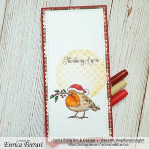 Digital Stamp, Digi Stamp, Digistamp, Red Robin With Berries by Conie ...