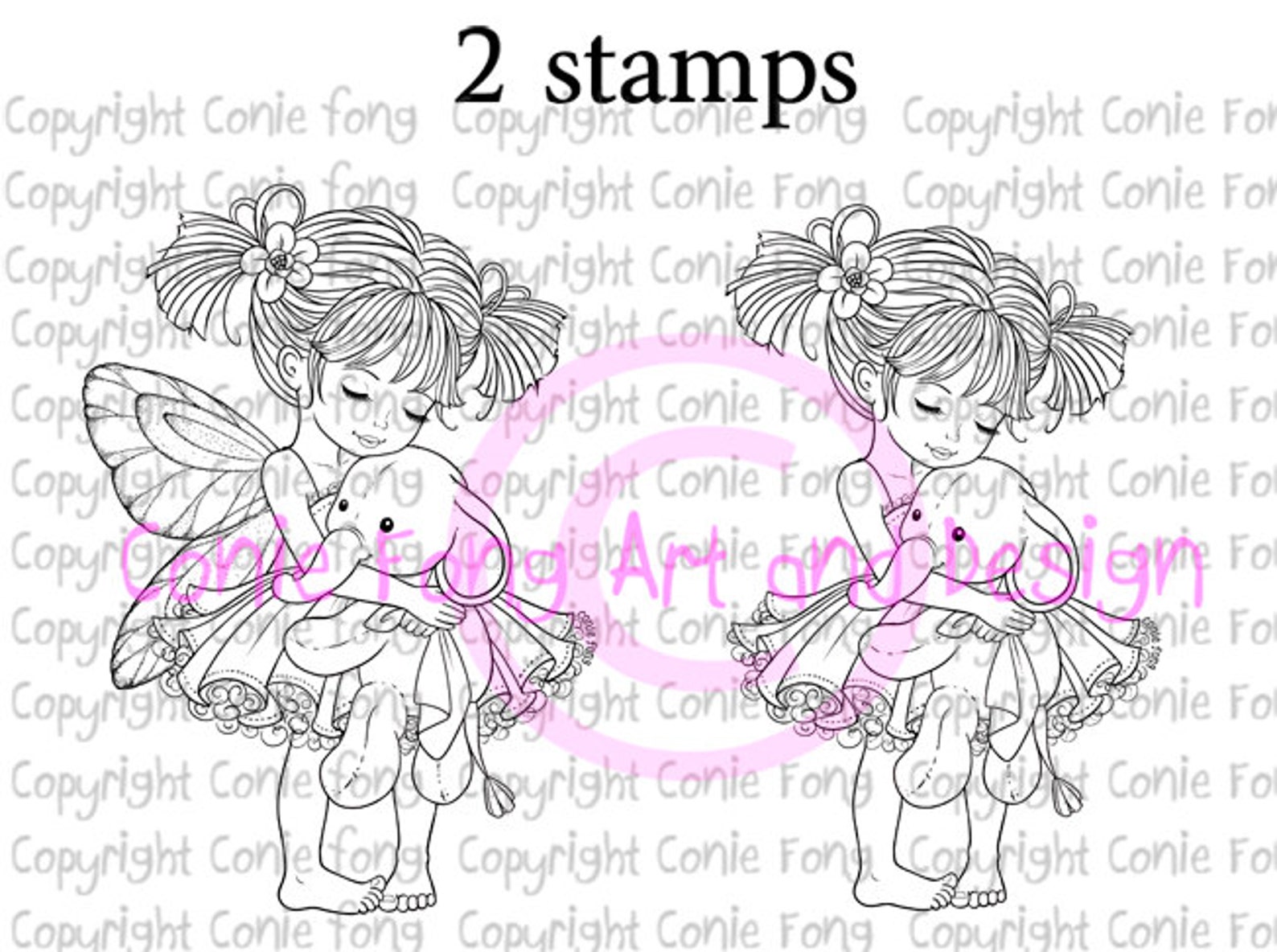Digital Stamp Digi Stamp Digistamp Emma and Ellie by Conie - Etsy