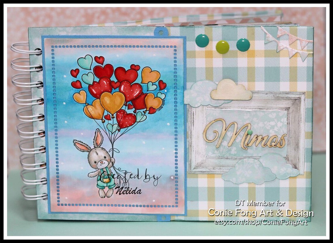 Digital Stamp Digi Stamp Digistamp Bunny Hearts Boy Conie - Etsy