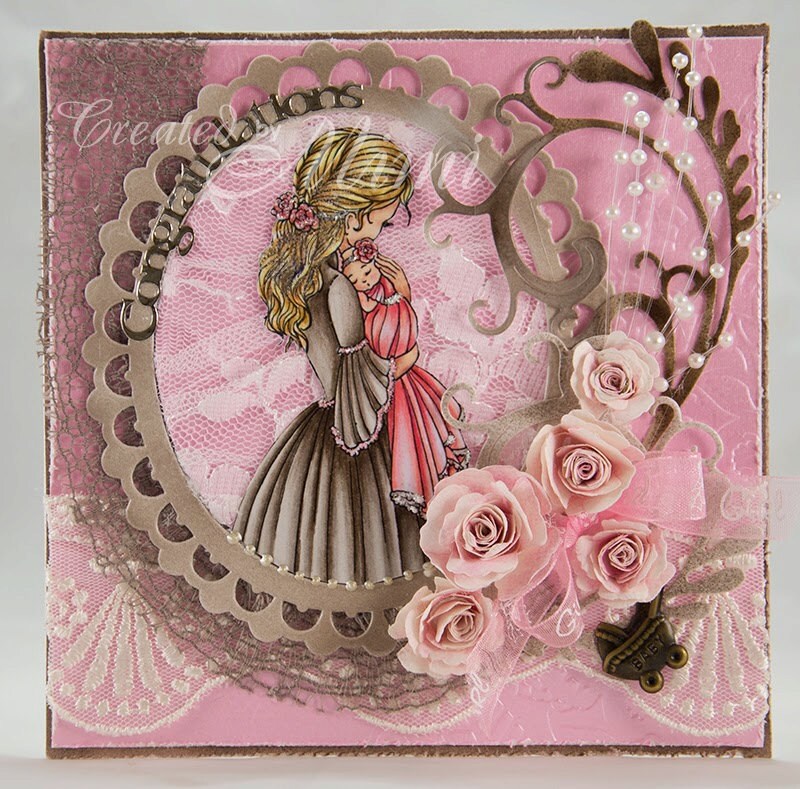 Digital Stamp, Digi Stamp, Digistamp, Mother and Baby Girl by Conie ...