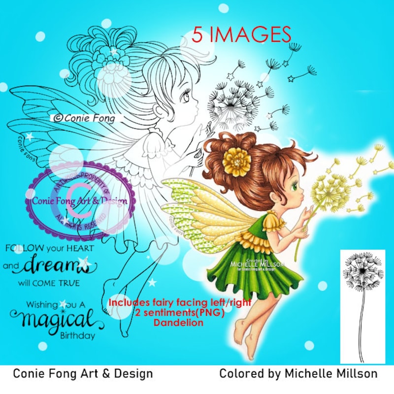 Fairy Digi Stamps - Etsy