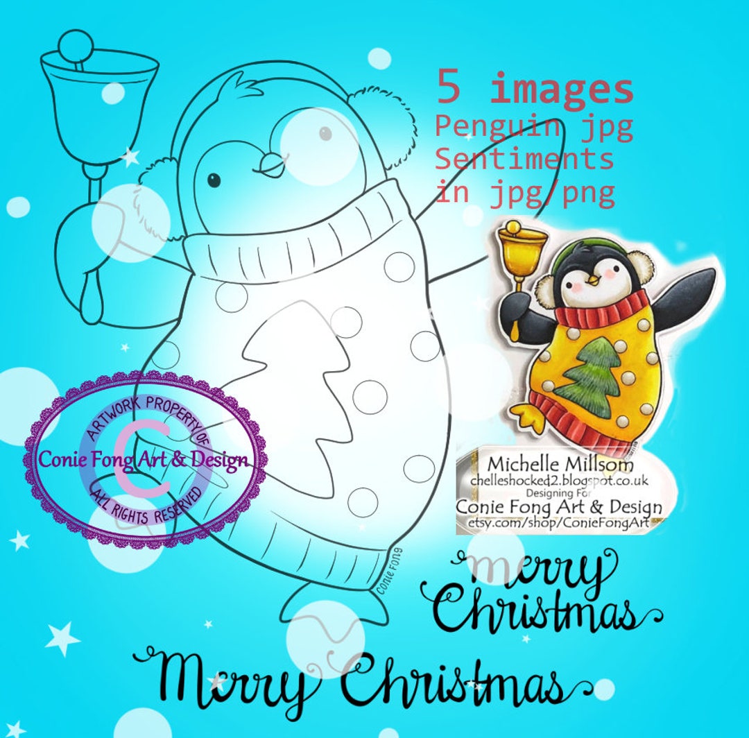 Digital Stamp, Digi Stamp, Digistamp, Jingle Penguin by Conie Fong ...