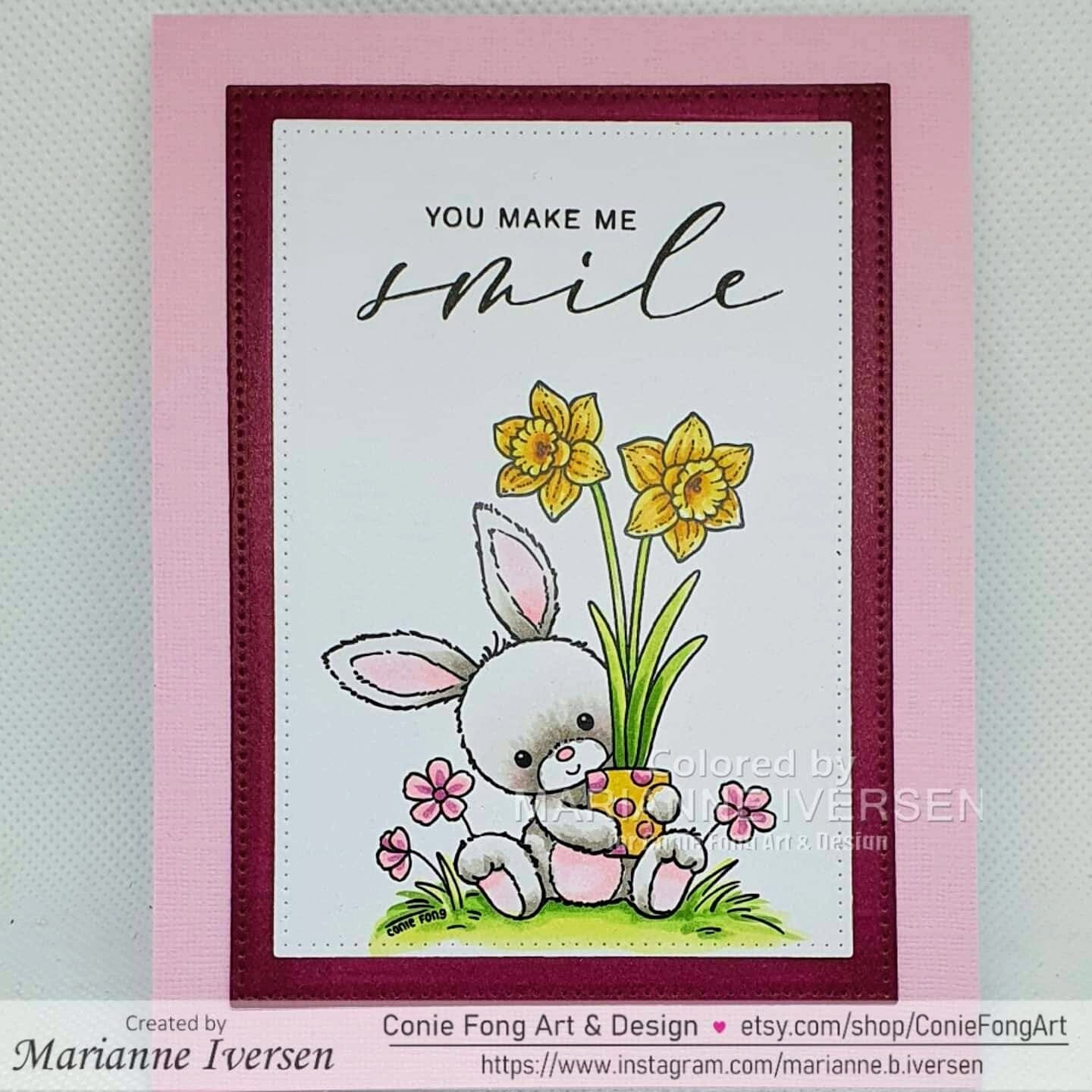Digital Stamp, Digi Stamp, Digistamp, Bunny Daffodil Bundle by Conie ...