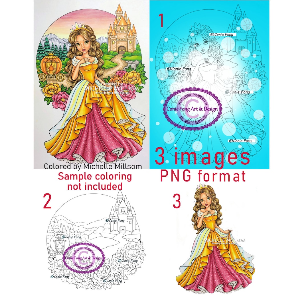 SALE Digital Stamp, Digi Stamp, Digistamp, Princess Kiara Fairytale ...