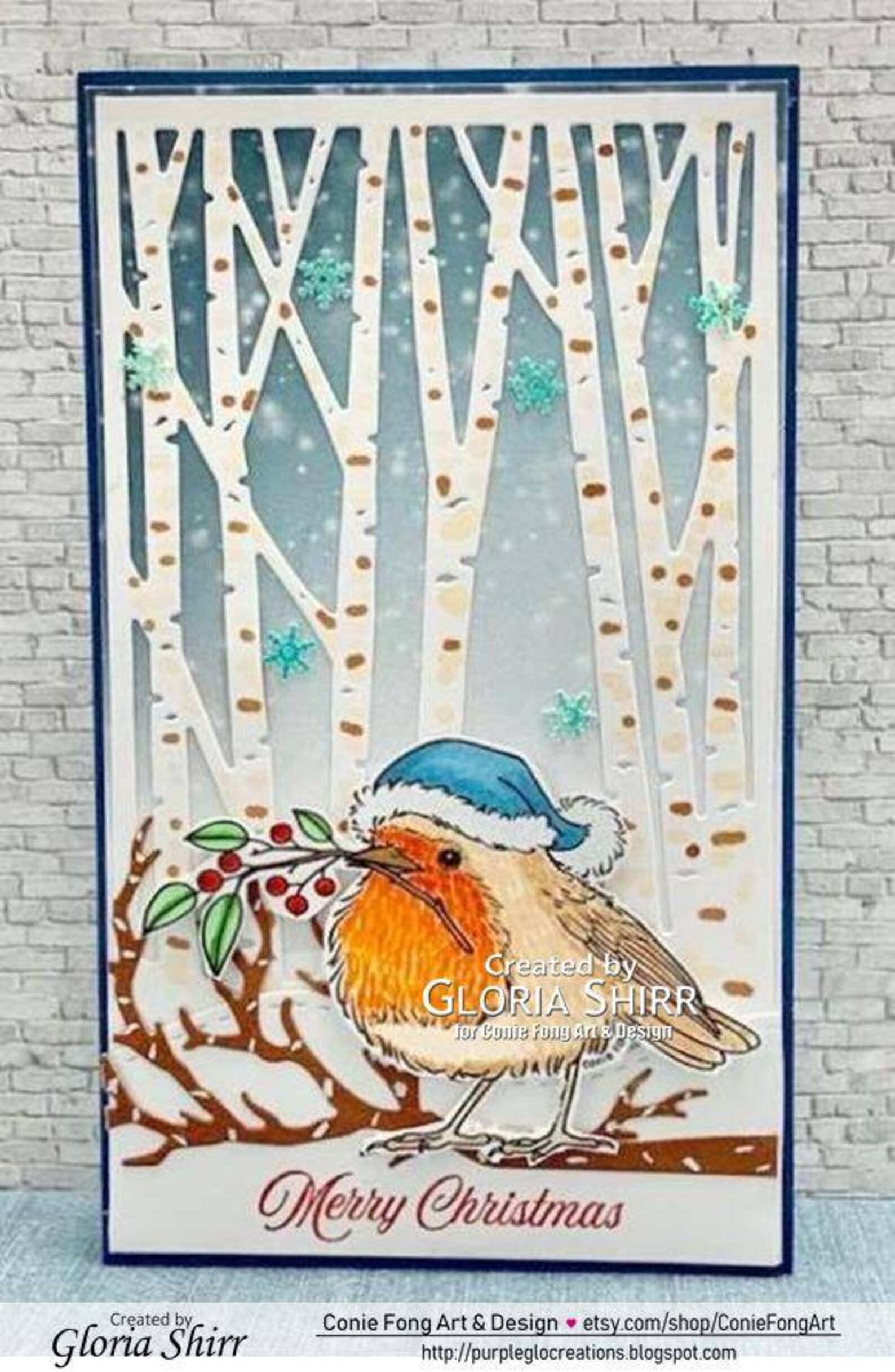 Digital Stamp, Digi Stamp, Digistamp, Red Robin With Berries by Conie ...