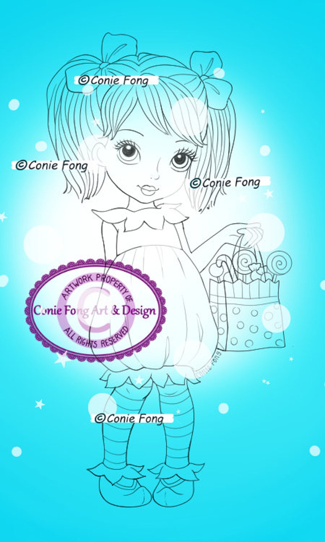 Digital Stamp Digi Stamp Digistamp 4 Images Candy Sally by | Etsy