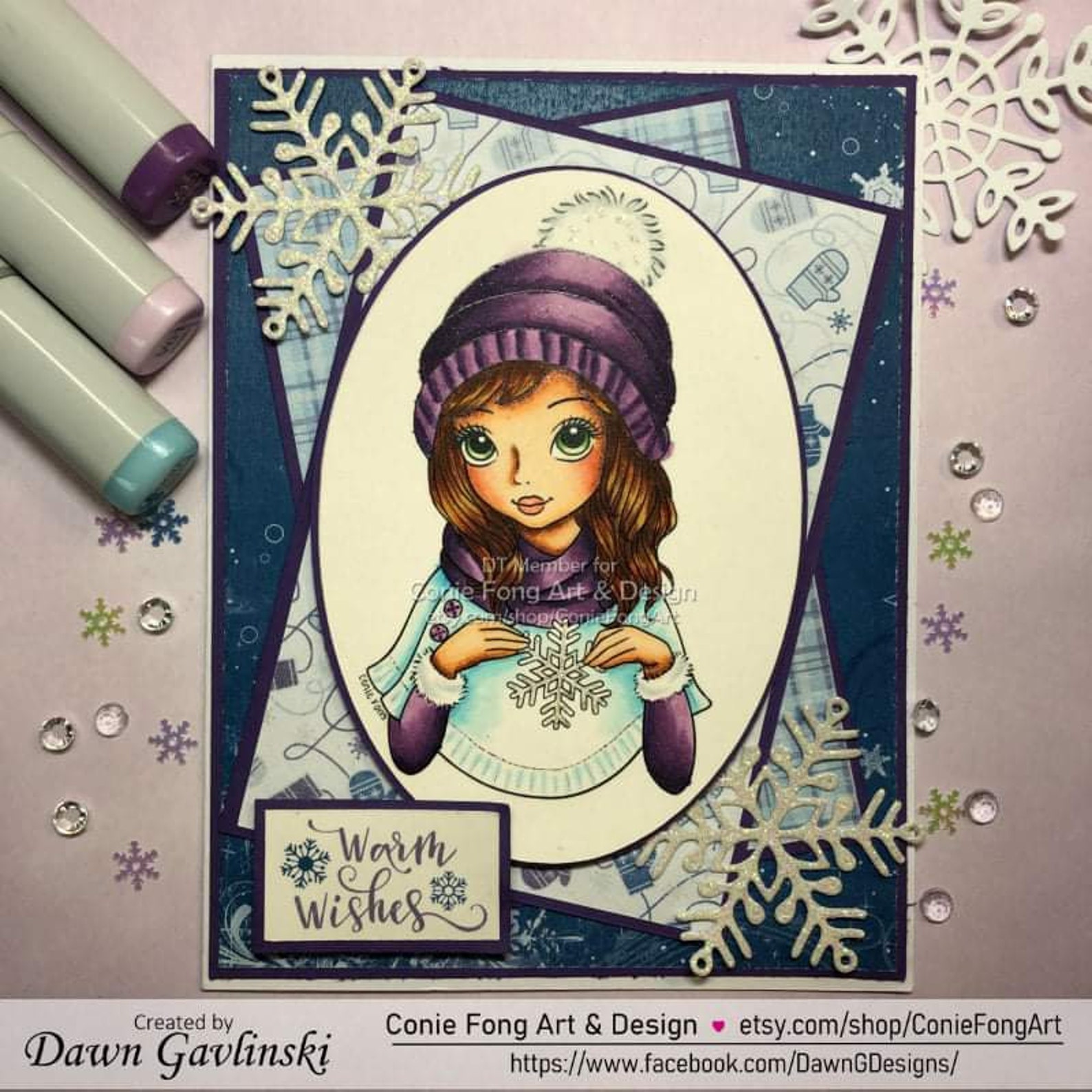 Digital Stamp Digi Stamp Digistamp Susie Snowflake by Conie - Etsy
