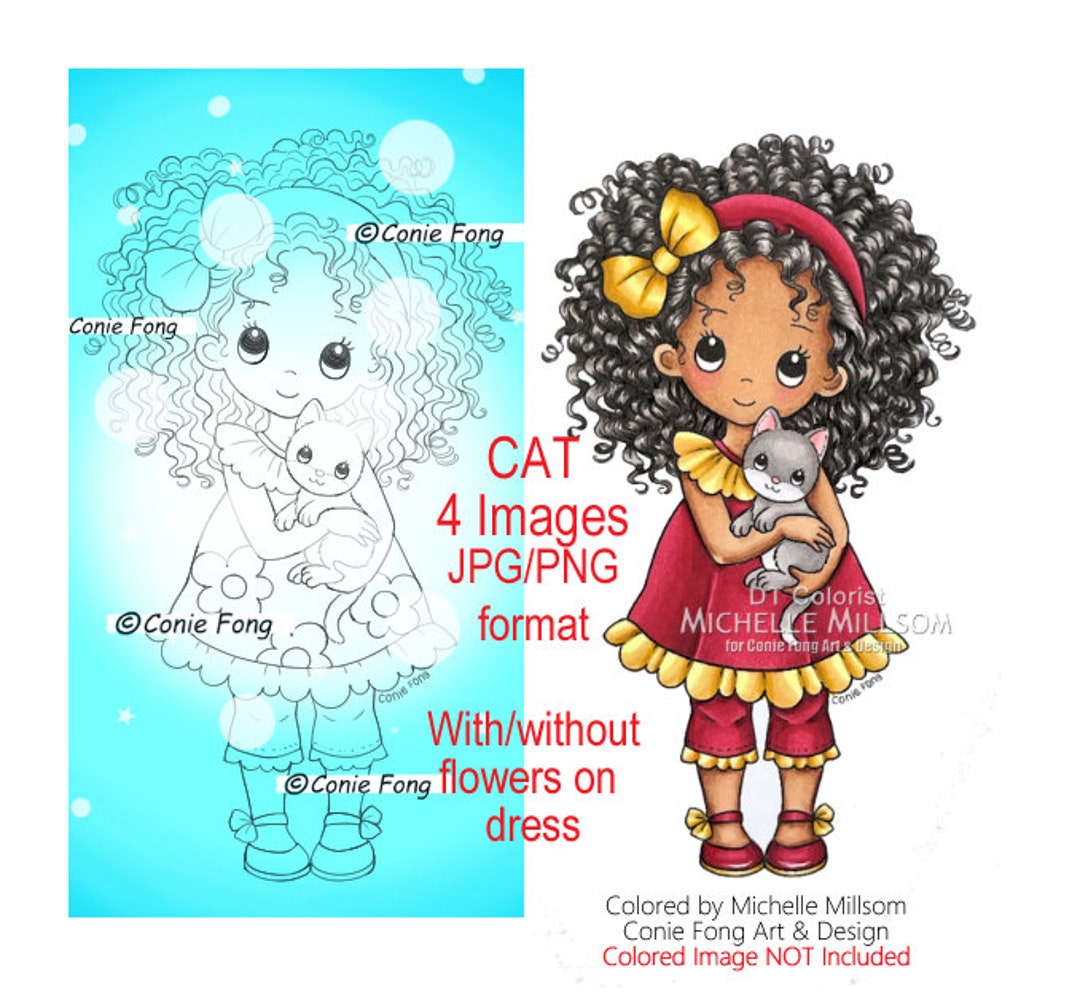 Digital Stamp, Digi Stamp, Digistamp, Sophie and Kitty by Conie Fong ...