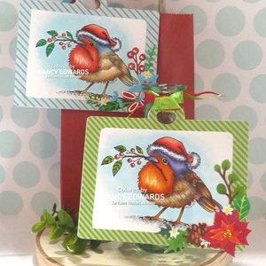 Digital Stamp, Digi Stamp, Digistamp, Red Robin With Berries by Conie ...