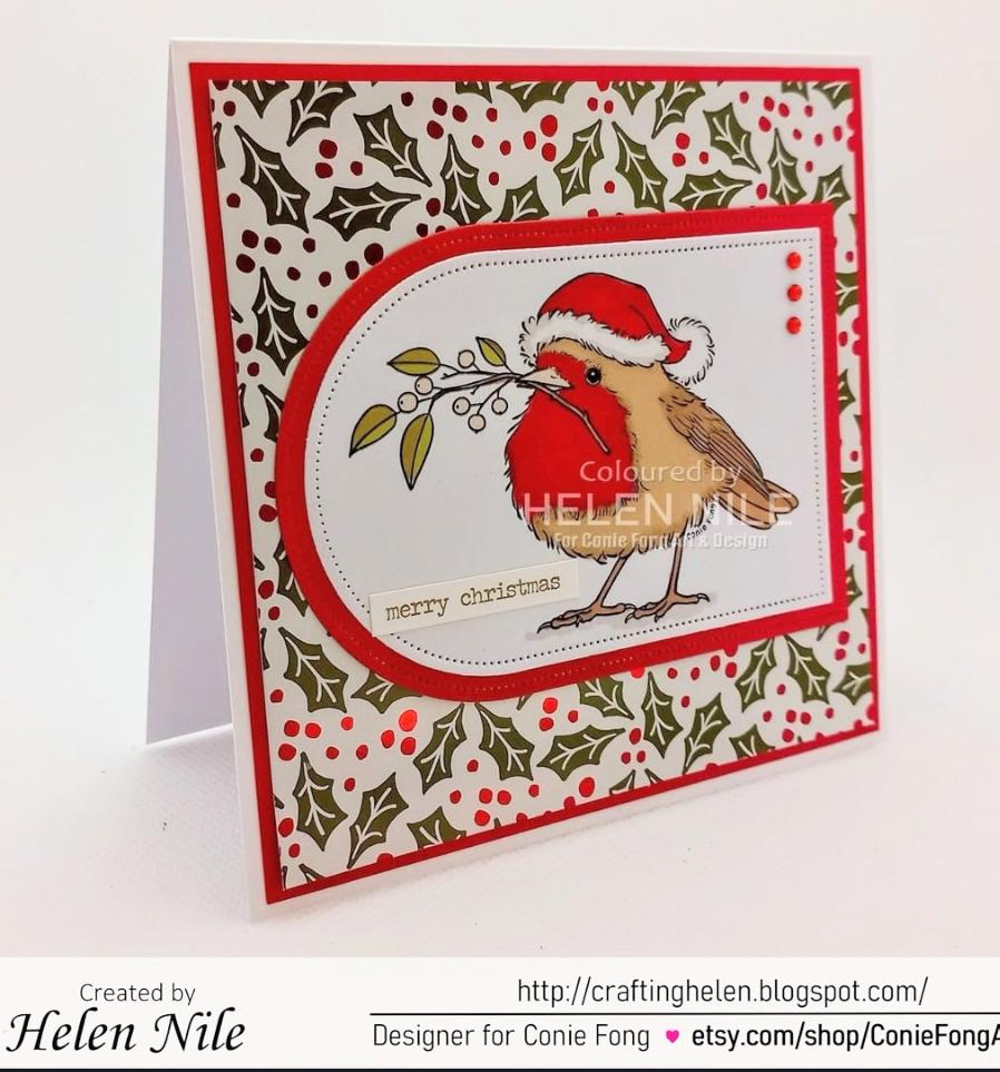 Digital Stamp, Digi Stamp, Digistamp, Red Robin With Berries by Conie ...