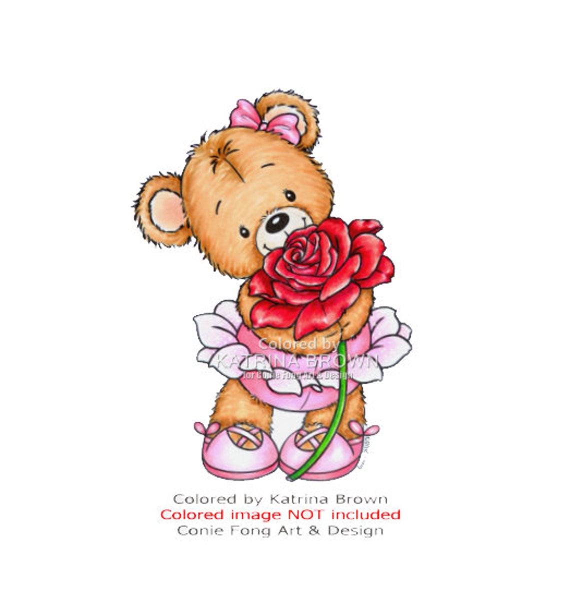 Digital Stamp Digi Stamp Digistamp Bella With Rose by Conie - Etsy