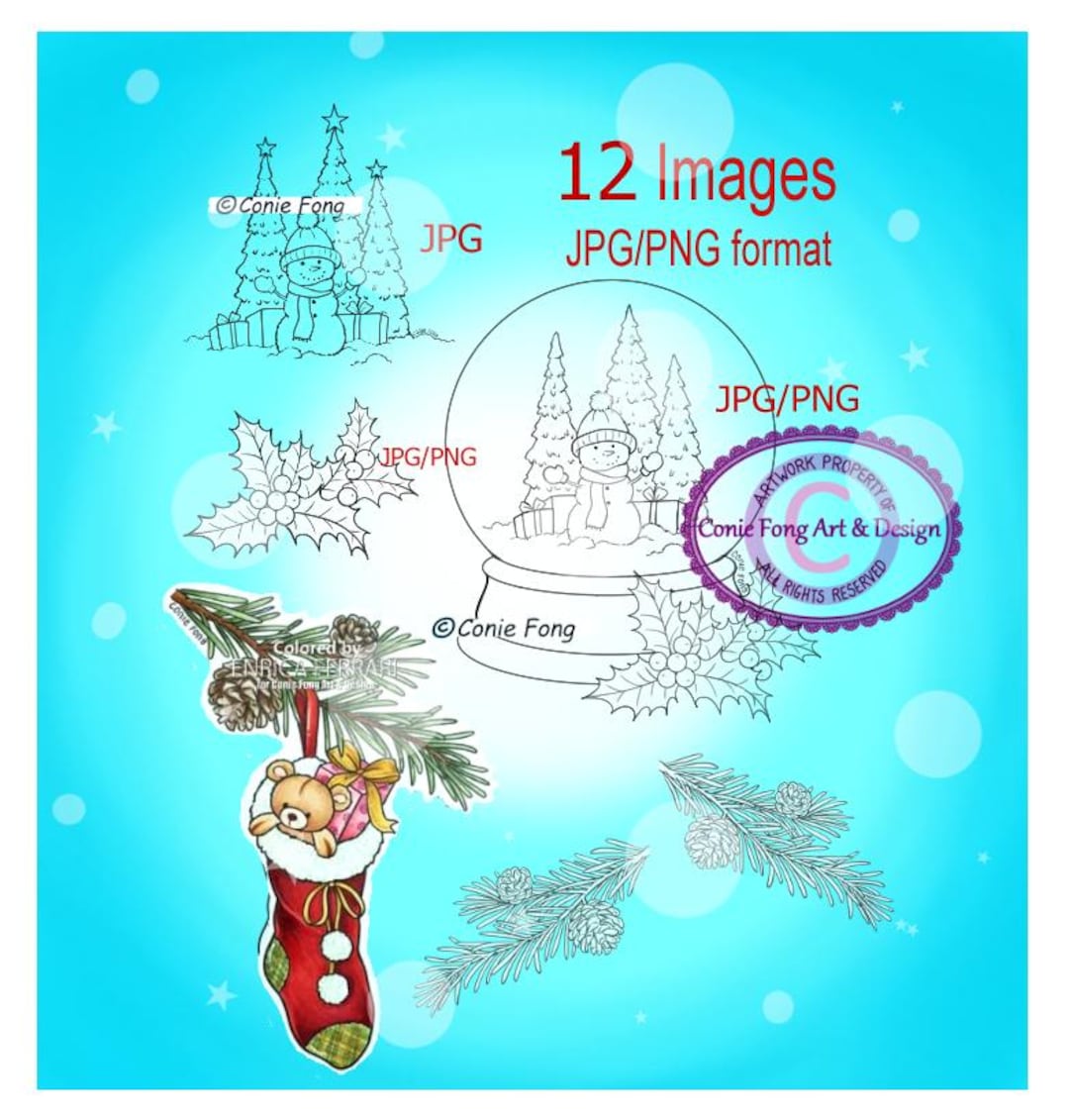 Digital Stamp, Digi Stamp, Digistamp, Christmas Stocking Bundle by ...