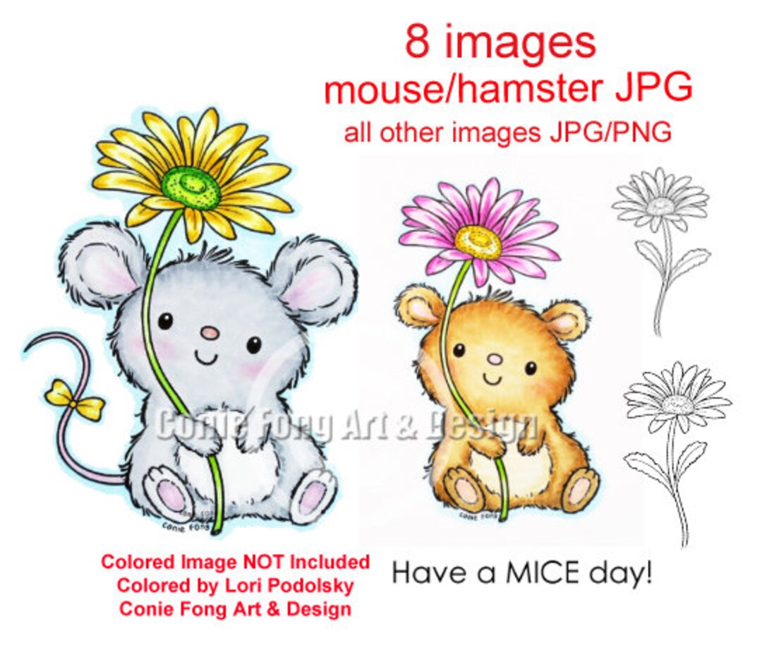 Digital Stamp, Digi Stamp, Digistamp, Daisy Mouse and Hailey Hamster ...