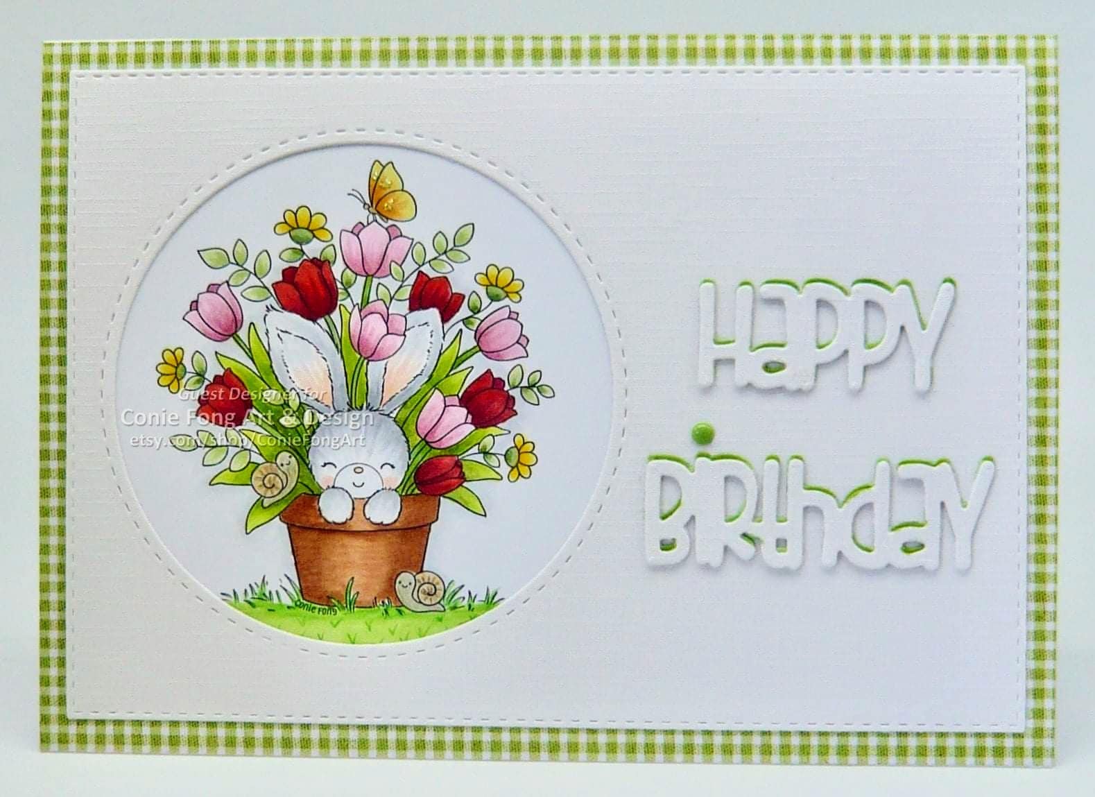 SALE Digital Stamp Digi Stamp Digistamp Bunny Tulips by | Etsy