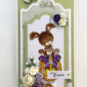 Digital Stamp, Digi Stamp, Digistamp, Easter Bunny Trio Bundle by Conie ...