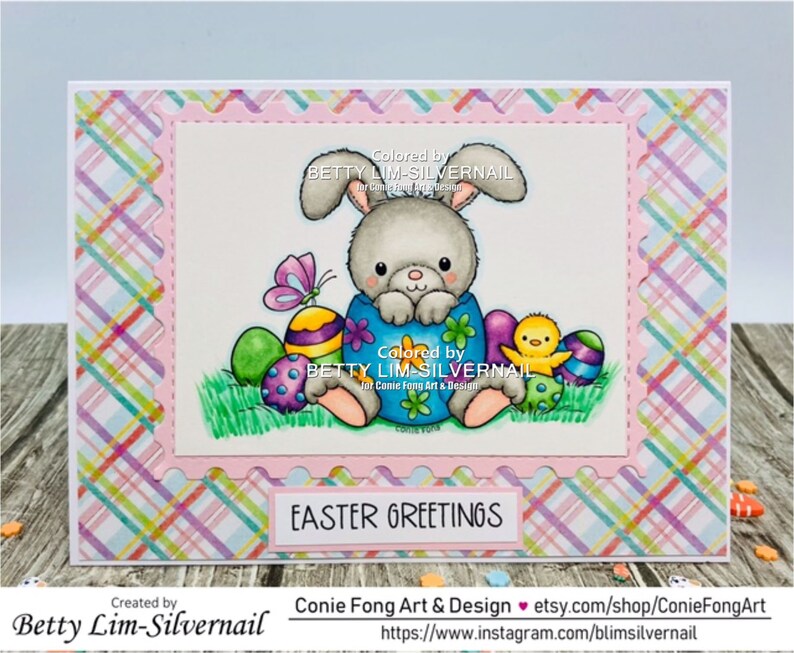 SALE Digital Stamp, Digi Stamp, Digistamp, Easter Bunny Eggs by Conie ...