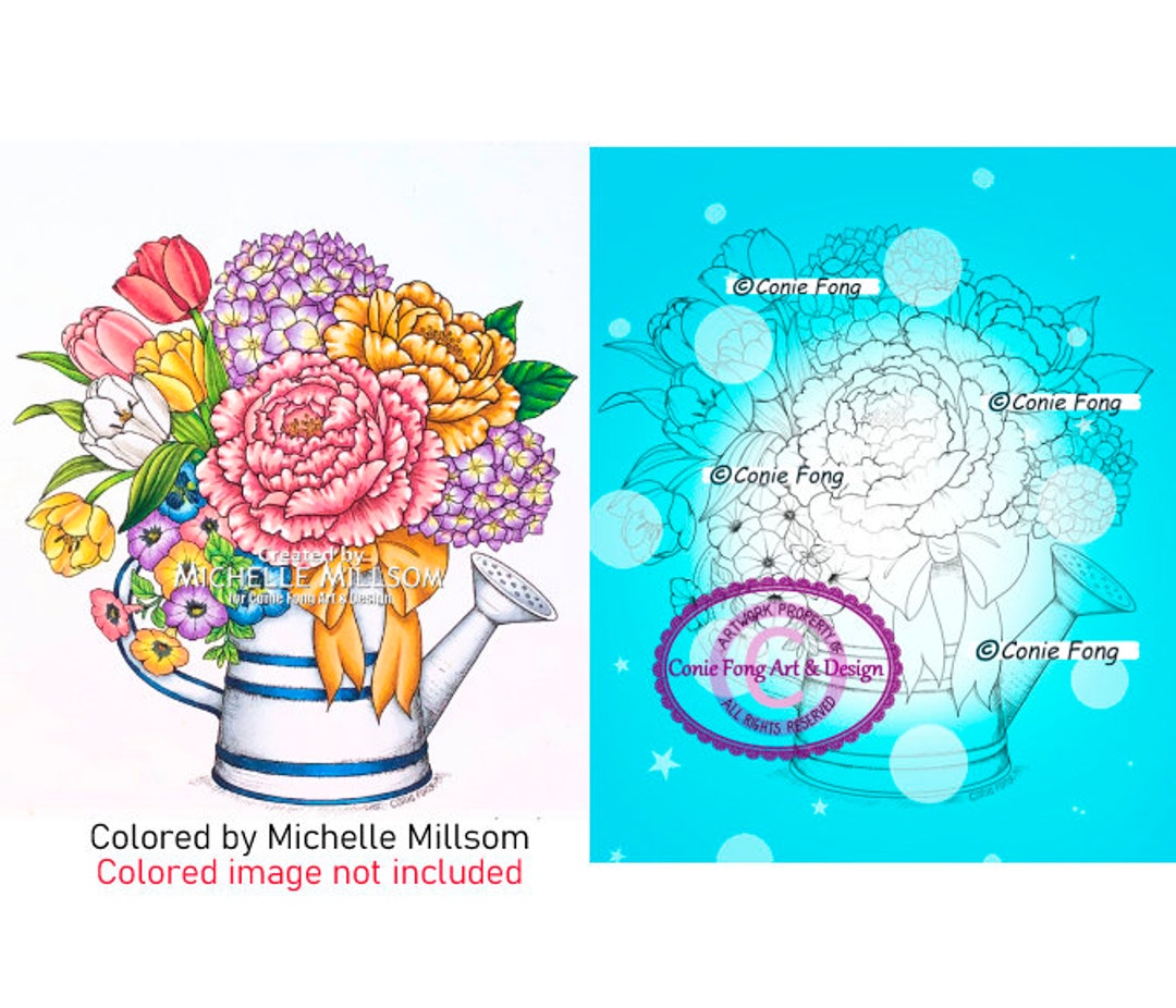 Digital Stamp, Digi Stamp, Digistamp, Garden Bouquet by Conie Fong ...