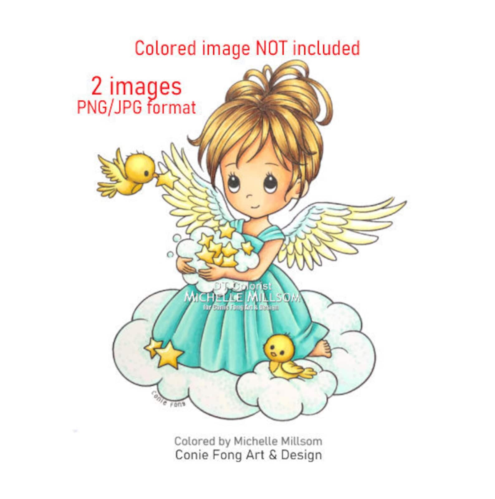 Digital Stamp Digi Stamp Digistamp Twinkle Angel Nellie by - Etsy