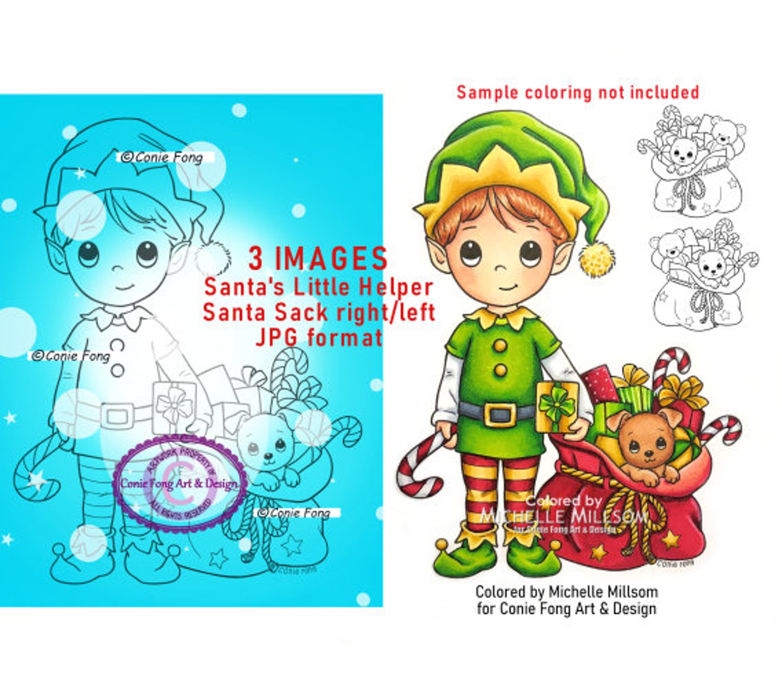Digital Stamp, Digi Stamp, Digistamp, Santa's Little Helper Bundle by ...