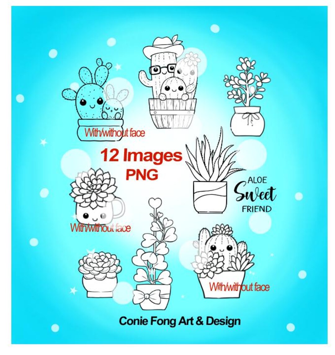 Digital Stamp, Digi Stamp, Digistamp, Succulent and Cactus Bundle by ...