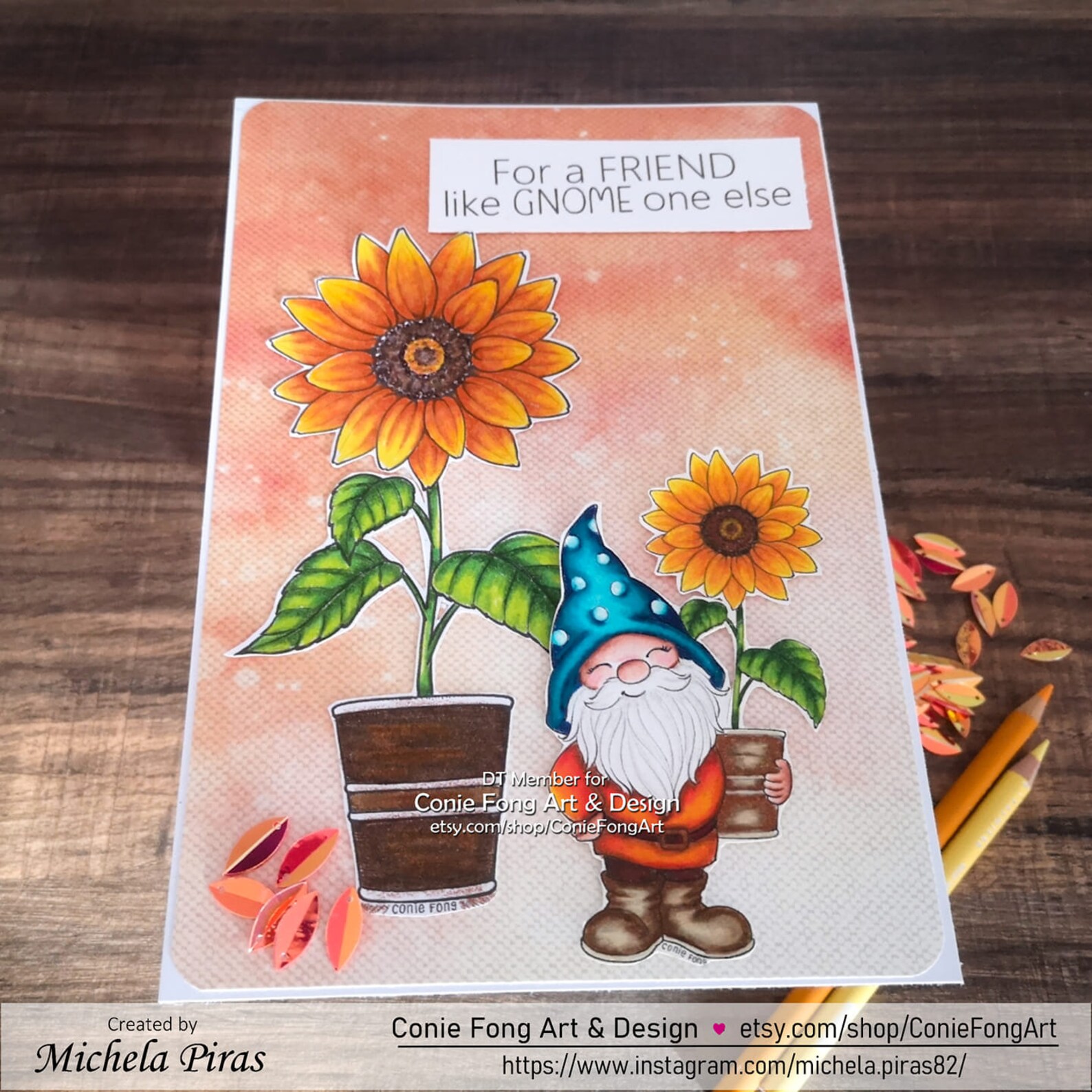 SALE Digital Stamp, Digi Stamp, Digistamp, (JPG FORMAT) Sunflower Gnome ...