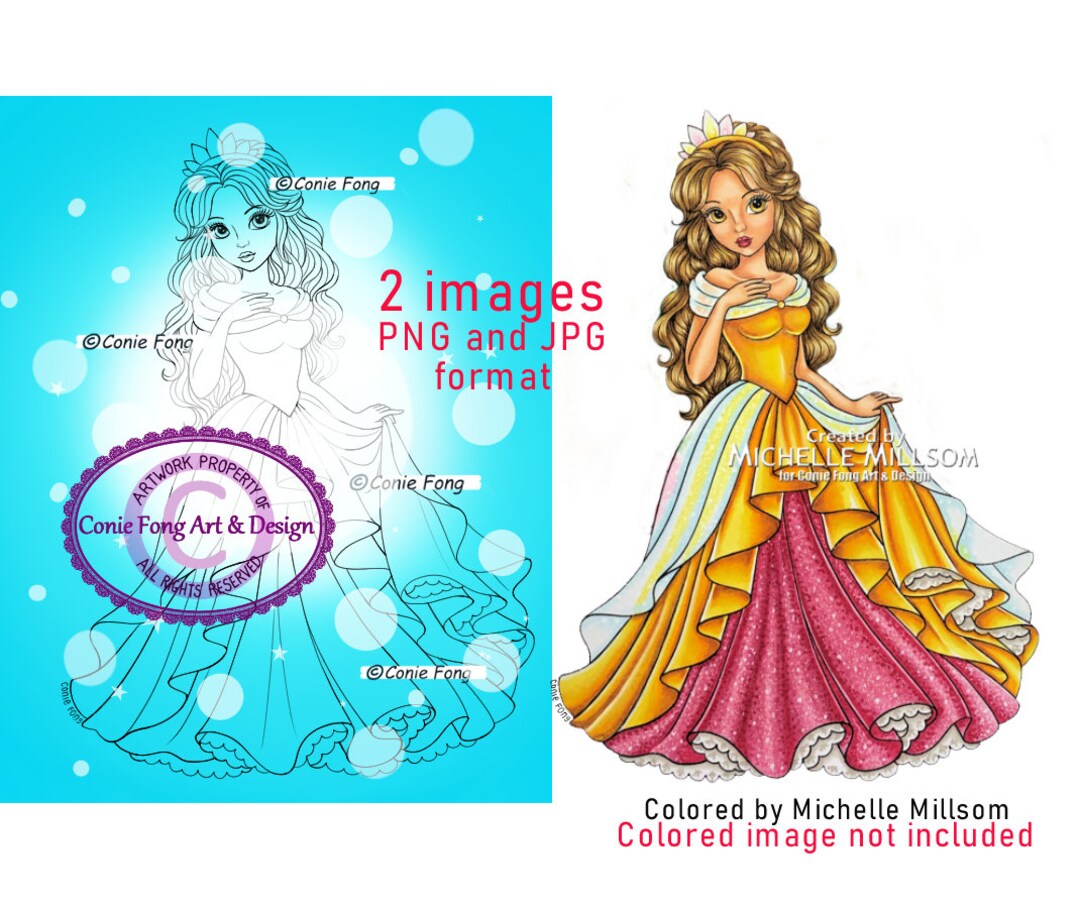 SALE Digital Stamp, Digi Stamp, Digistamp, Princess Kiara by Conie Fong ...