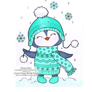 Digital Stamp, Digi Stamp, Digistamp, Snowy the Penguin - Let It Snow ...