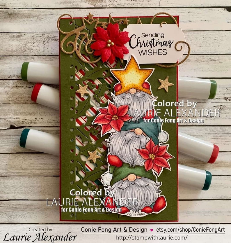 Digital Stamp Digi Stamp Digistamp Christmas Gnome Stack - Etsy