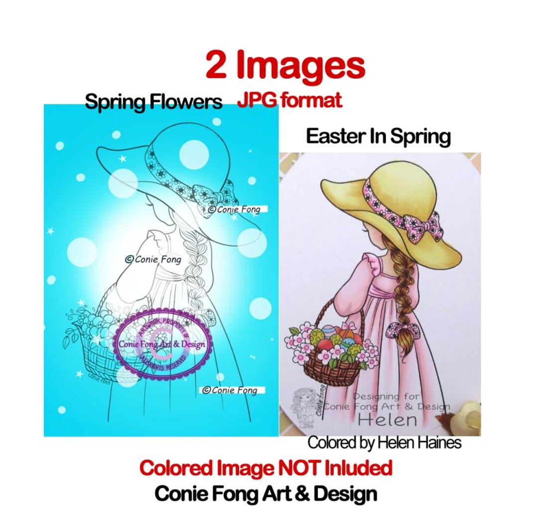 Digital Stamp, Digi Stamp, Digistamp, Spring Flowers / Easter in Spring ...