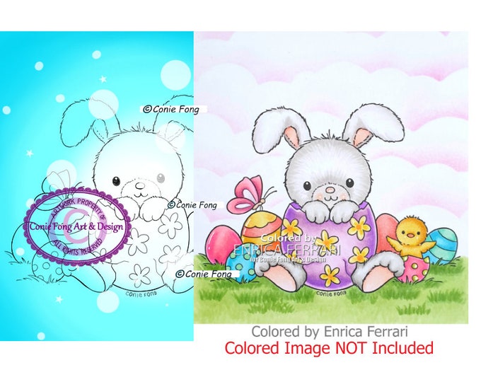 SALE Digital Stamp Digi Stamp Digistamp Easter Bunny Eggs - Etsy