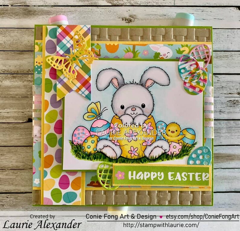 SALE Digital Stamp, Digi Stamp, Digistamp, Easter Bunny Eggs by Conie ...