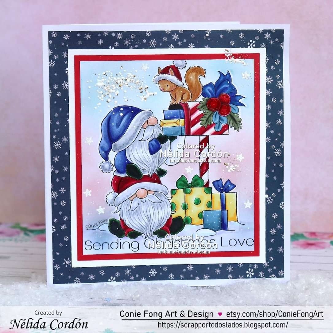 Digital Stamp, Digi Stamp, Digistamp, Christmas Mailbox Gnome and ...