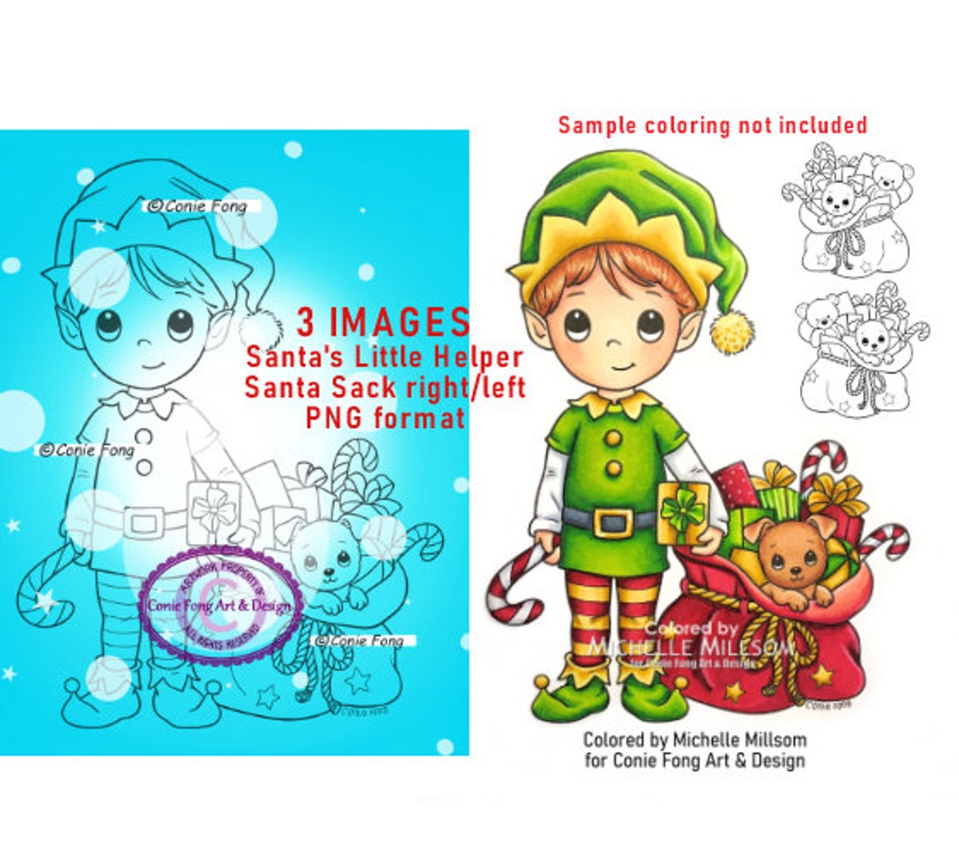 Digital Stamp, Digi Stamp, Digistamp, Santa's Little Helper Bundle by ...