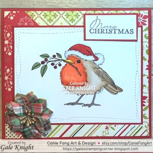 Digital Stamp, Digi Stamp, Digistamp, Red Robin With Berries by Conie ...
