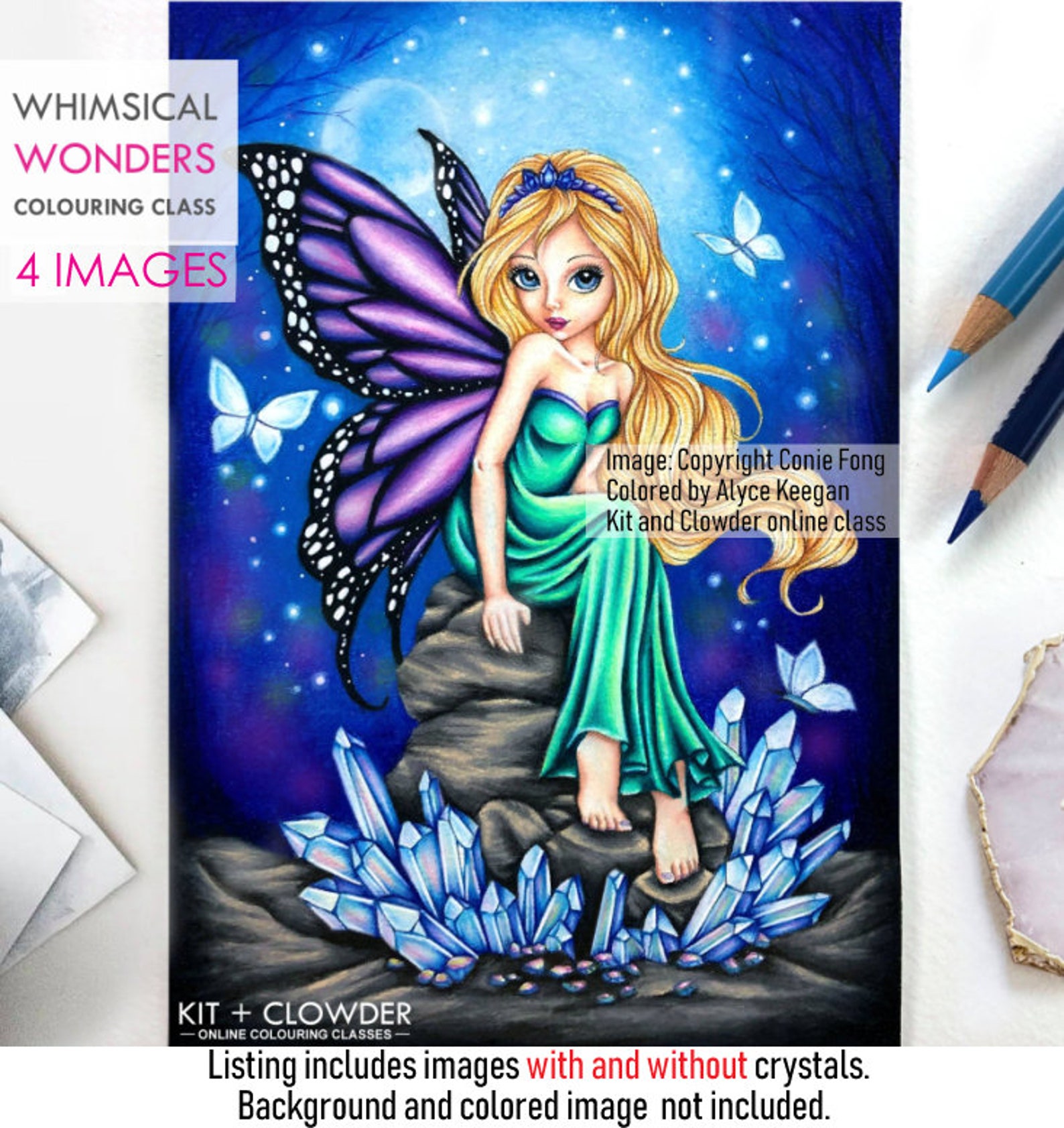 Kit and Clowder Digital Stamp, Digi Stamp, Digistamp, Crystal Fairy by ...